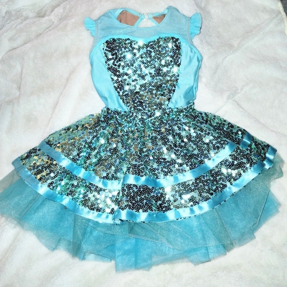 Revolution | Costumes | Revolution Sparkling Blue Kids Dance Costume ...